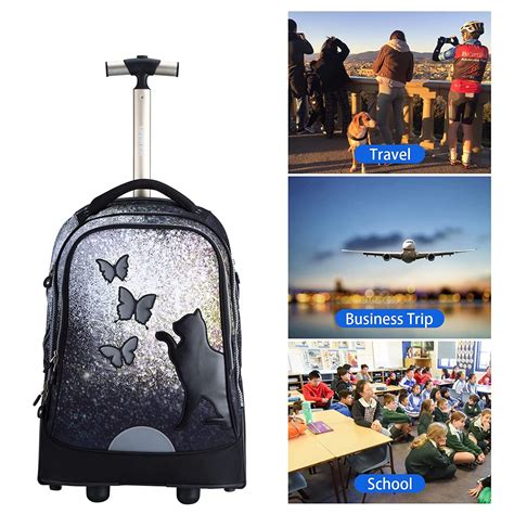 Uniker Rolling Laptop Bag For 14 Inch Laptop Roller Bookbag For Teens