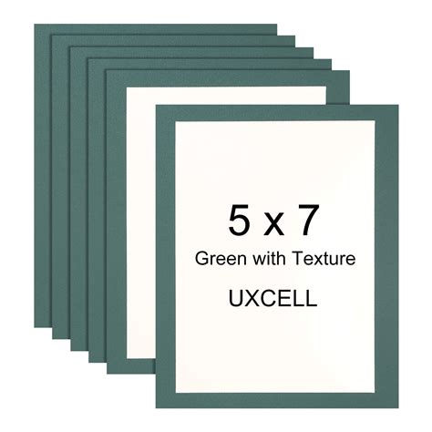 Uxcell 5 X 7 Cardboard Picture Frame 6pcs Green With Texture Photo
