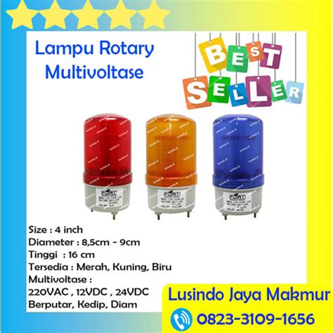 Jual Lampu Rotary 4 Inch Led Buzzer Bunyi Sirine Multivoltase 4 Rotari Merah Kota