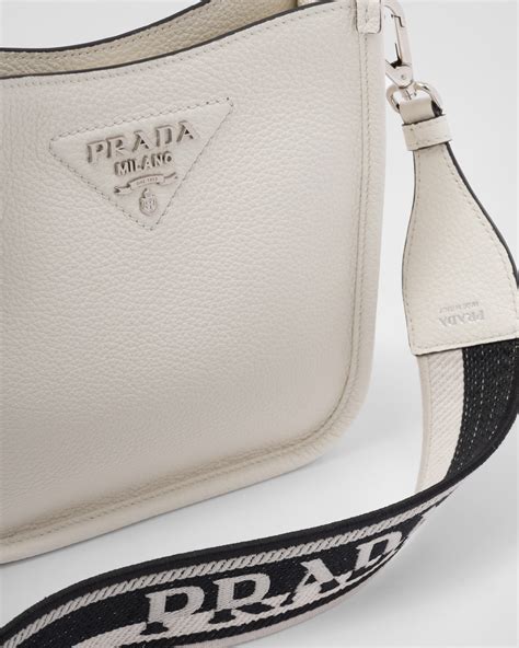 White Leather Mini Shoulder Bag Prada