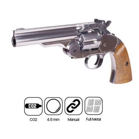 Barra Schofield 5 Inch Co2 Air Pistol 45mm Bb Chrome