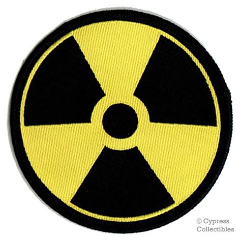 Nuclear Symbol Patch Embroidered Iron On Zombie Symbol Warning Sign