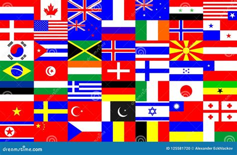 World Flags Set Multicultural Choice Industry Stock Illustration