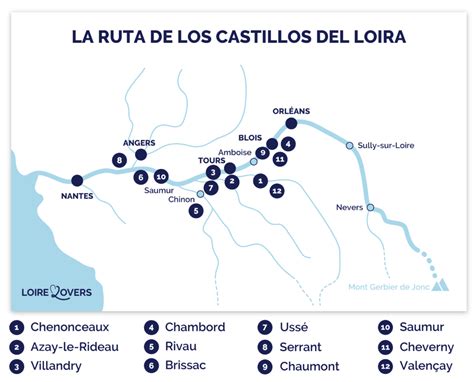 Mapa De Los Castillos Del Valle Del Loira Mapa Del Valle Del Loira Y