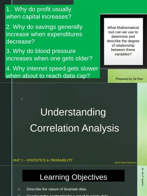 6 Correlation Analysis Solving For R Pdf