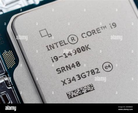 Intel Logo On An Intel Core 14th Gen I9 14900k Processor Case Focus On
