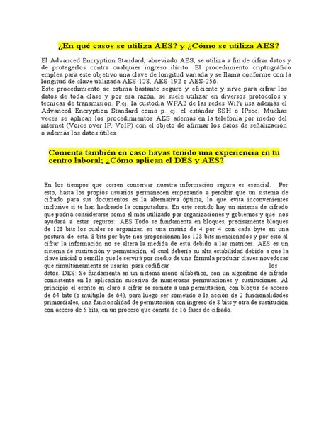 Aplicación De Aes Y Des Semana 17 Pdf Criptografía Clave Criptografía