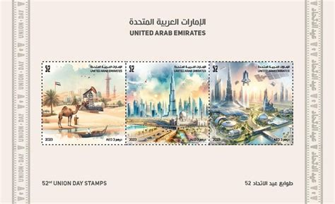 Uae 52வது தேசிய தினத்தை முன்னிட்டு அஞ்சல்தலைகள் வெளியீடு