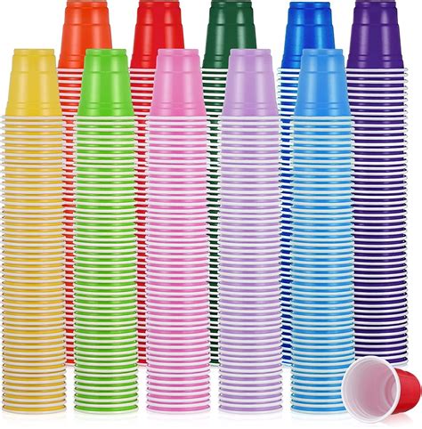 Blinkllx 100 Packs Plastic Shot Glasses 2oz 60ml Disposable Shot Glasses Bulk Assorted Party