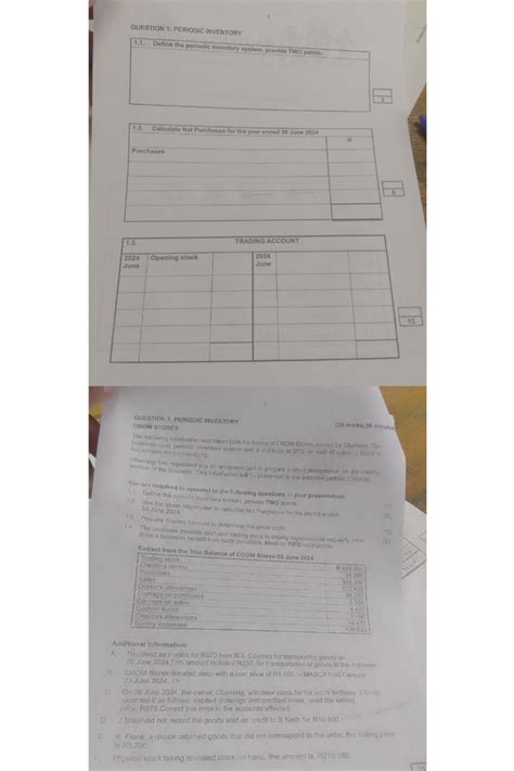 Question 1 Periodic Inventory System Define The Periodic Inventory Sys