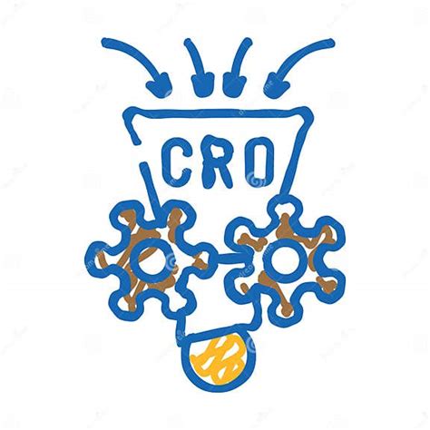 Conversion Rate Optimization Cro Icon Doodle Illustration Stock