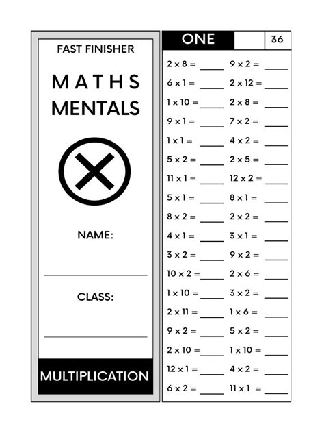 Math Mentals Multiplication Booklet Pdf