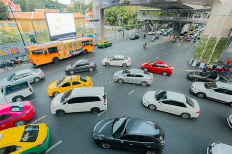 Evening Traffic Jam In Bangkok Editorial Photography Image Of