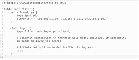 Nftables Set Dati Configurazione Avanzata Di Nftables