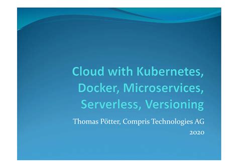 Pdf Cloud With Kubernetes Docker Microservices Serverless Versioning