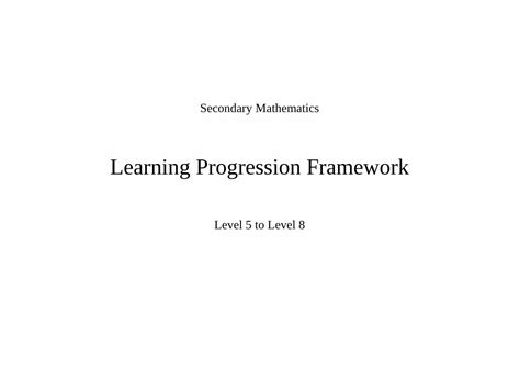 Pdf Learning Progression Framework Hk · Learning Progression Framework Level 5 To