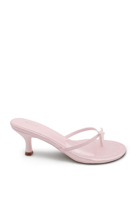 Clara Flower Heel Pink Satin 6 Pink Pink Satin Kitten Heels