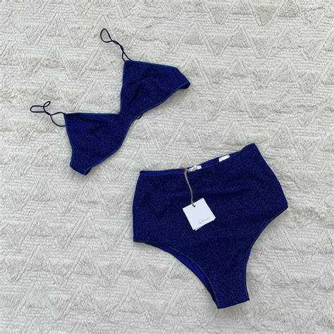 Nwt Oseree Blue Lumiere High Waisted Swimsuit Depop