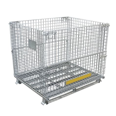 Stackable Pallet Cage Foldable Wire Cage Steel Pallet Container Wire