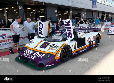 Three Quarters Front View Of The 1987 Number 4 Jaguar Xjr 8
