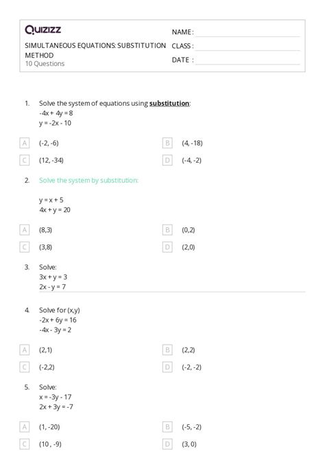 50 System Of Equations And Quadratic Worksheets On Quizizz Free