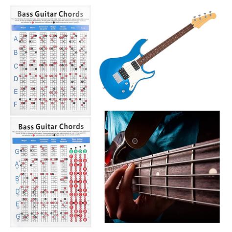 Buy 4‑string Electric Bass Guitar Chord Chart Music Instrument Practice
