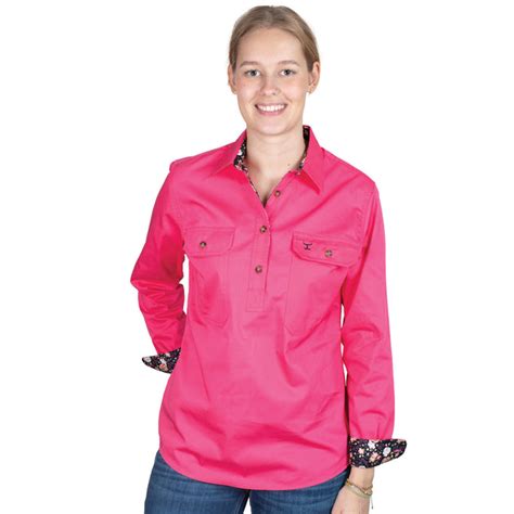Womens Jahna Trim Half Button Workshirt Just Country Australia Pty Ltd