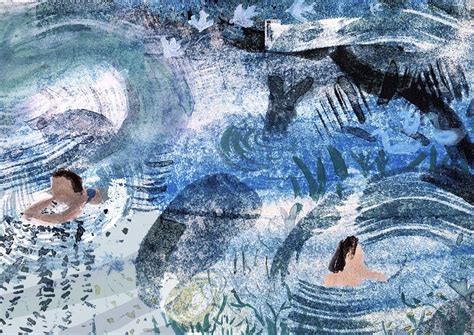 Wild Swimming Art Print A4 297x210mm Etsy Uk