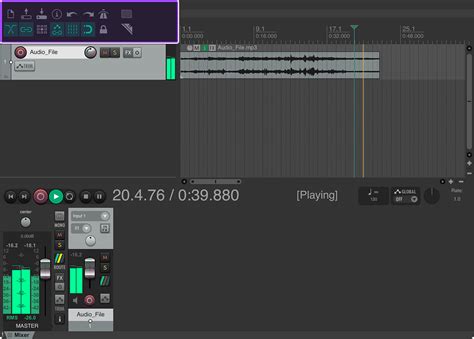 Reapers Ui With The Main Toolbar Highlighted