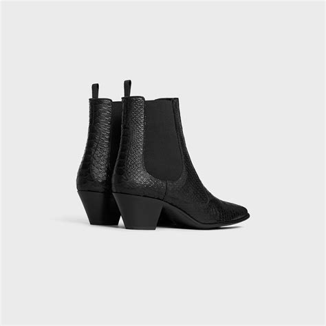 Celine Celine Hector Chelsea Boot In Python Stamped Calfskin Reversible