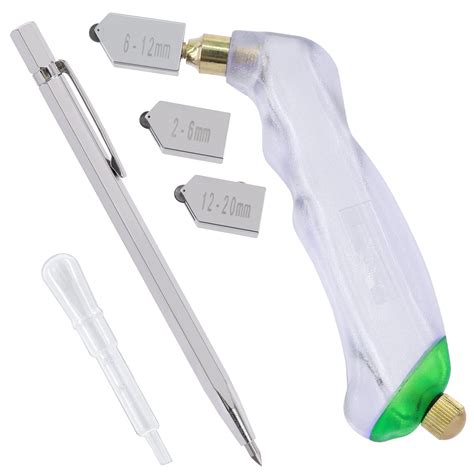Swpeet 5pcs 2mm 20mm Glass Cutter Pistol Grip And Ergonomic Grip