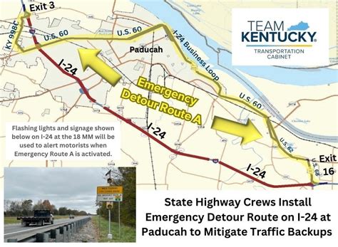 State Highway Crews Install Emergency Detour Route On I 24 At Paducah