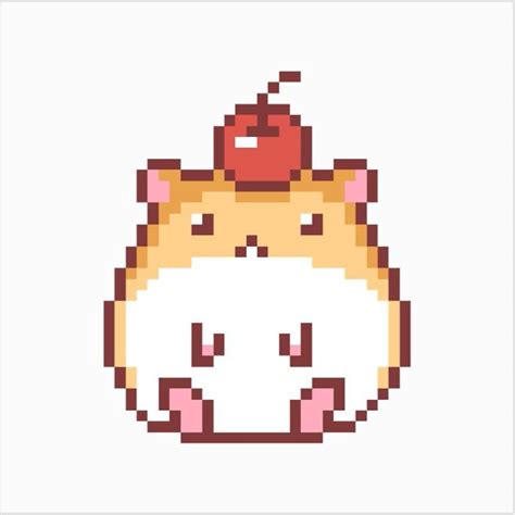 Hamster Pixel Art Arte De 8 Bits Pegatinas Bonitas Manualidades