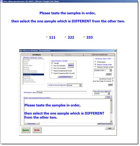 Discrimination Triangles Examples Sims Sensory Evaluation Testing Software Cloud