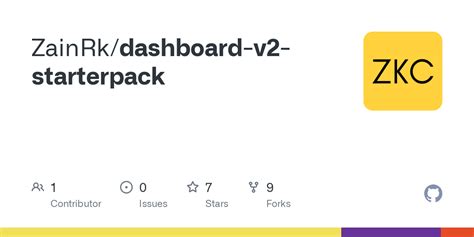 Github Zainrkdashboard V2 Starterpack