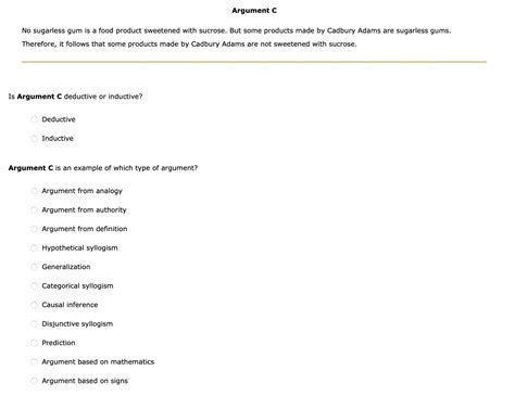 Is Argument A Deductive Or Inductive Deductive