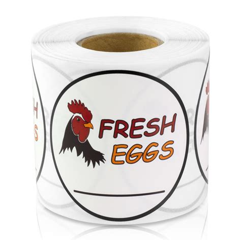 2 Inch Food Labeling Fresh Eggs Stickers Officesmartlabels