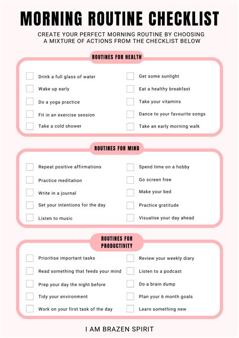 Morning Routine Checklist For Busy Women