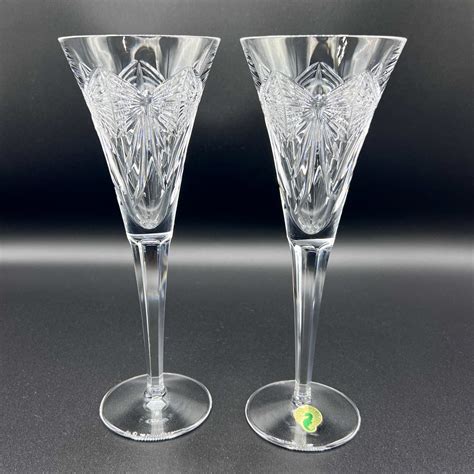 Waterford Crystal Champagne Flutes The Millennium Collection Yr2000