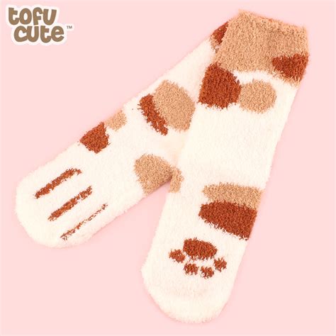 Buy Kawaii Fluffy Cat Paw Socks At Tofu Cute