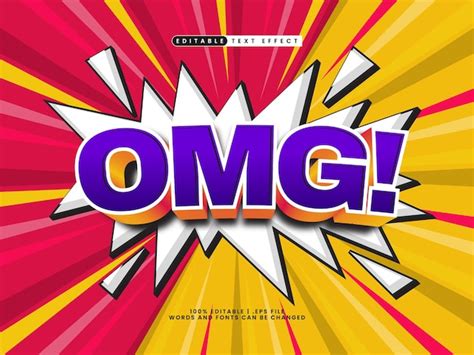 Premium Vector | Omg 3d editable text effect in comic style