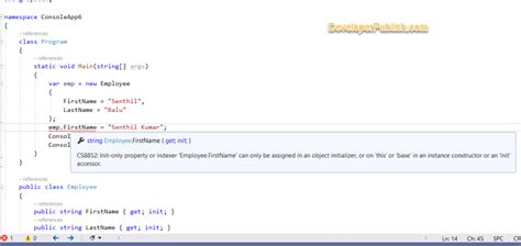 Init Only Properties In C 90 C 90 And Net 5 Tutorials
