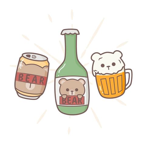 Premium Vector Cute Beer Doodle