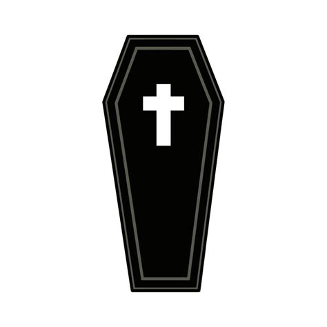 Black Coffin With White Cross Symbol 77461690 Vector Art At Vecteezy