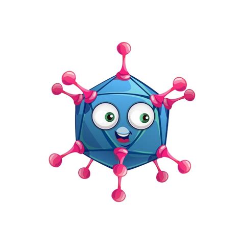 Premium Vector Cartoon Adenovirus Cell Vector Icon Virus Or Germ