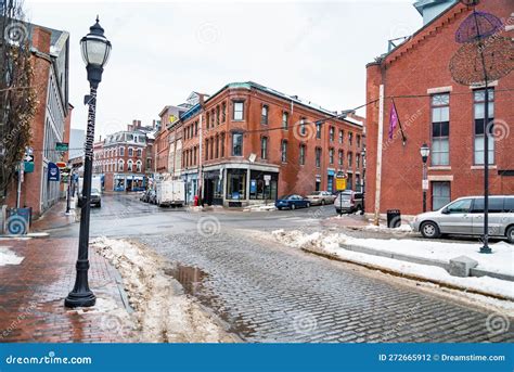 Historical Old Port A District Of Portland Maine Known For Its Cobblestone Streets 19th