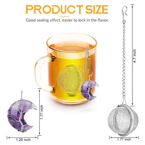 Tea Infuser Tea Strainer Tea Diffuser For Loose Tea Amethyst Tree Of Life Wire Wrapped Crescent