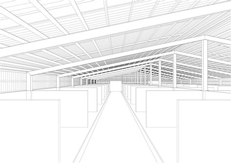 Premium Vector A Drawing Of A Warehouse With A Blue Line On The Left