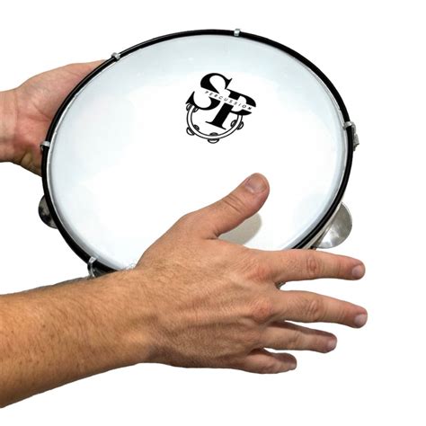 Pandeiro Profissional 10 Polegadas Madeira Envernizado Pele Leitosa Sp