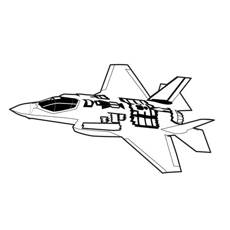 F35 Stealth Jet Fighter Black And White Vector Design 11231933 Vector